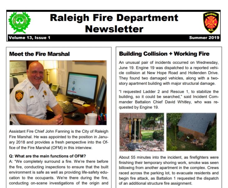 Raleigh Fire Department Newsletter – Summer 2019 – Legeros Fire Blog