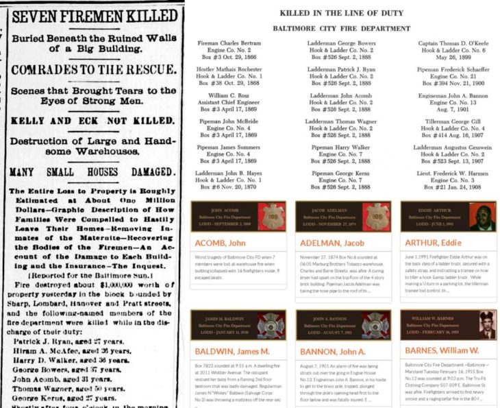 Baltimore Line of Duty Deaths – Legeros Fire Blog